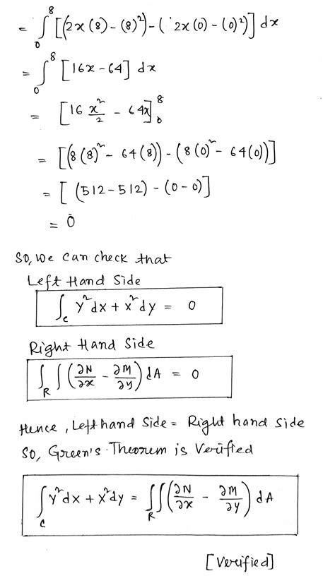 Solved Verify Greens Theorem By Evaluating Both Integrals Verify