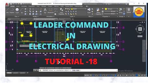 Leader Command In Electrical Drawing Leader Command In AutoCAD Multileader Command YouTube
