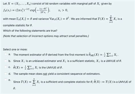 Solved Let Xx1xn Consist Of Iid Random Variables With