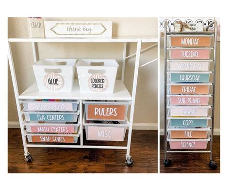 Boho 10 Drawer Rolling Cart Label Boho Rolling Cart Labels Etsy