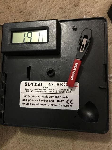 Dickson Sl4350 Temperature Recorder 22 To 122f With Red Pen Tested