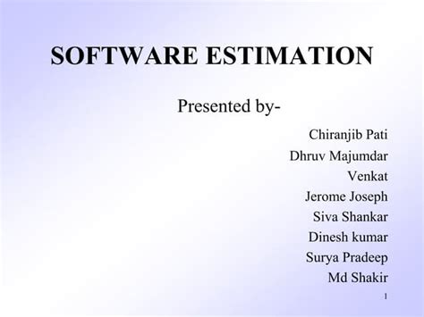 Se Lecture 11 Software Project Estimationpptx