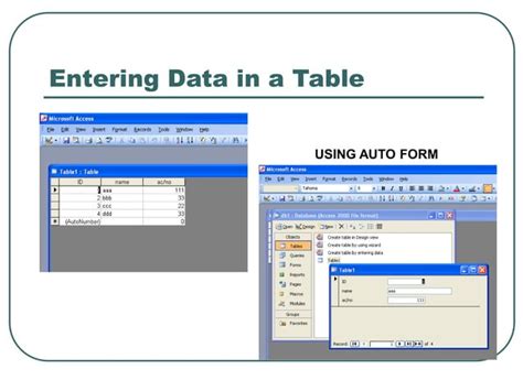 Microsoftaccessworkingwithformsandgeneratingreports107ppt Databases Computer