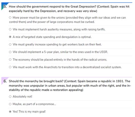 Spanish Civil War Quiz Results Rpoliticalcompass