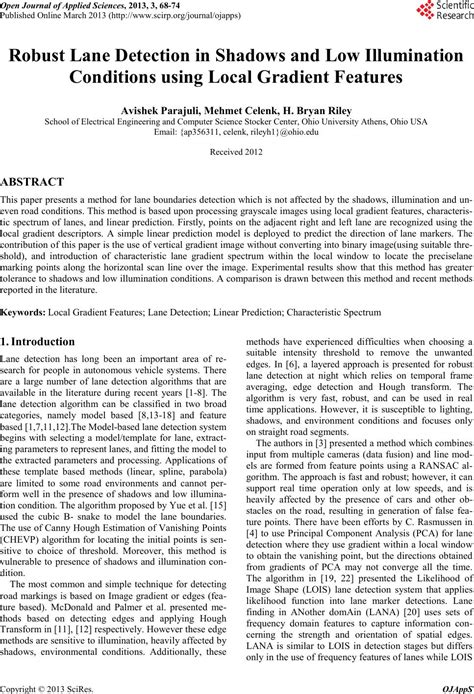 Robust Lane Detection In Shadows And Low Illumination Conditions Using Local Gradient Features