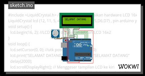 lcd tulisan berjalan berlawanan wokwi esp32 stm32 arduino simulator