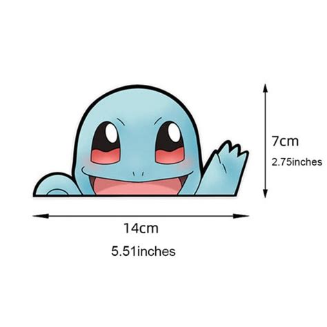Pokemon Squirtle Waving Vinyl Car Peeker Sticker Little Sticker Store