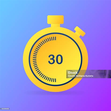 스톱워치 아이콘입니다 플랫 컬러 분 타이머 30초 남음 벡터 그림 30에 대한 스톡 벡터 아트 및 기타 이미지 30 초침 계시기 Istock
