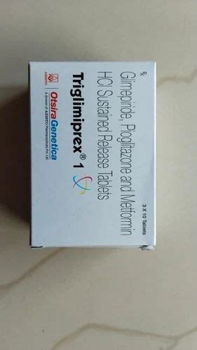 Triglimiprex 1 Tab Glimepiride 1mgpioglitazone 15mgmetformin 500mg