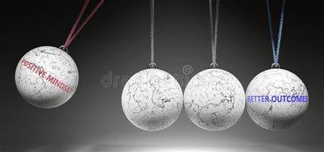 Positive Mindset And Better Outcomes Cause And Effect Relationship Stock Illustration