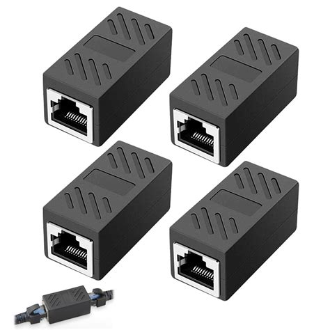 4 Pcs Rj45 Coupler Female To Female Ethernet Connector Plug And Play Ethernet Cable Extender