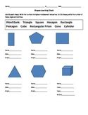 3d Shapes Assessment Worksheets Teachers Pay Teachers