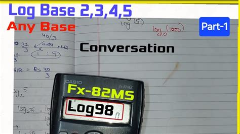 How To Calculate Log Of Any Base In Fx 82ms Scientific Calculator Log