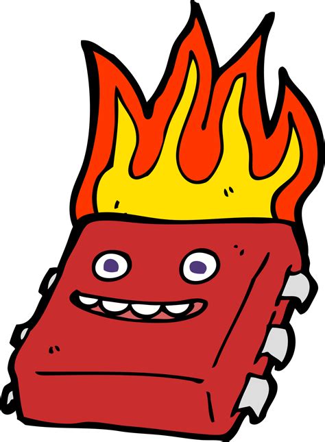 Cartoon Red Hot Computer Chip 44940407 Png