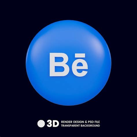 Icono De Render 3d De Behance Archivo PSD Premium
