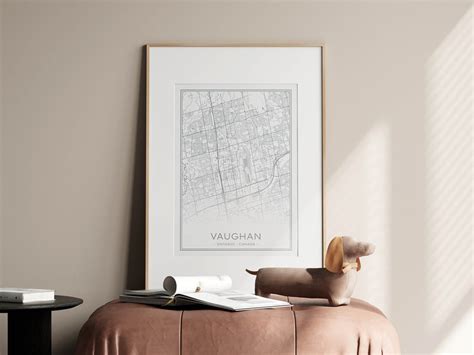 Vaughan Ontario Map Instant Download Printable Digital City Map Gray