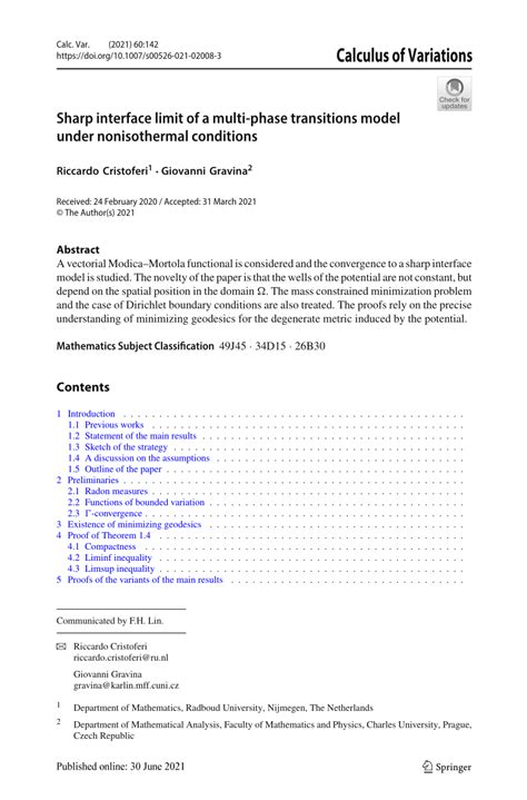(PDF) Sharp interface limit of a multi-phase transitions model under nonisothermal conditions