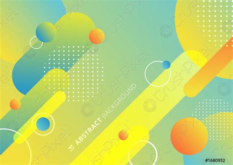 Abstract Colorful Rounded Geometric Shapes Lines In Diagonal Rhythm