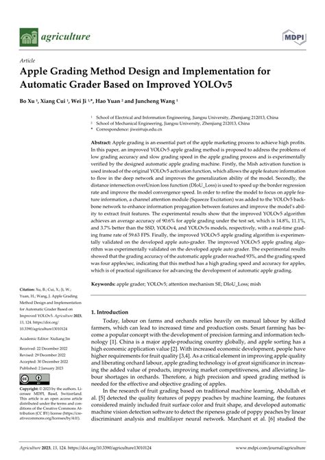 Pdf Apple Grading Method Design And Implementation For Automatic