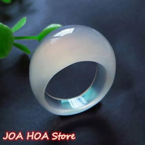 천연 녹색 마노 질감 수제 옥 반지 보석반지 Aliexpress