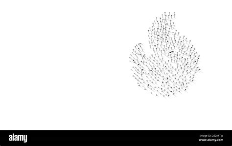 3d Rendering Symbol Of Flame Wrapped In Gold Thermal Foil Plate On Dark Blue Background Stock