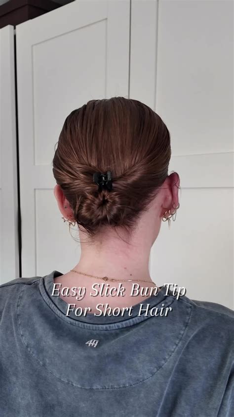 Short Hair Hack Perfect Slick Back Bun Easy And Chic Hairstyle [video