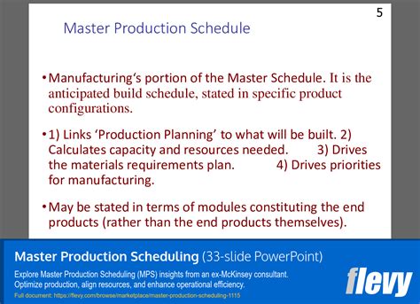 Master Production Scheduling Powerpoint Slideshow View