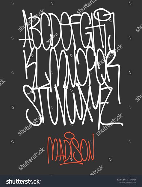 Marker Graffiti Font Handwritten Typography Vector เวกเตอร์สต็อก ปลอด