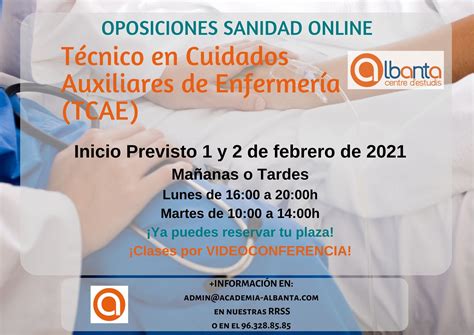 Nuevos Grupos Preparación Oposiciones Tcae Academia Albanta
