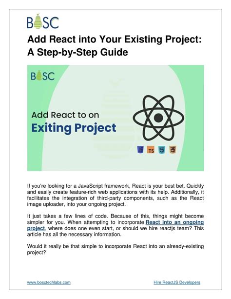 PPT Seamlessly Add React To Exiting Project Easy Integration Guide PowerPoint Presentation