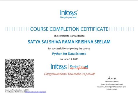 Rama Krishna Seelam On Linkedin Infosysspringboard