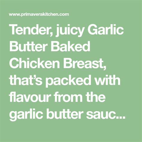 Garlic Butter Baked Chicken Breast Recipe