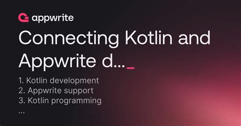 Connecting Kotlin And Appwrite Database Threads Appwrite