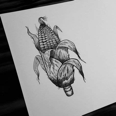 21 Maiz Tattoos Ideas Corn Drawing Corn Plant Corn Stalks