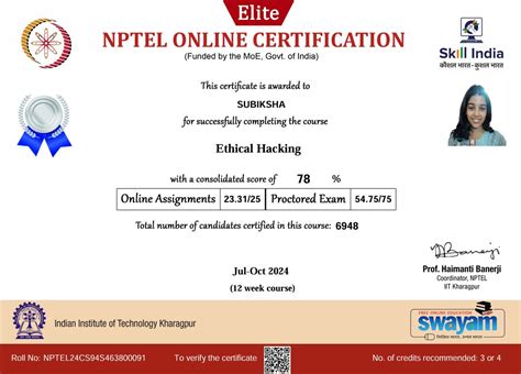 Ethicalhacking Cybersecurity Nptel Learning Certification