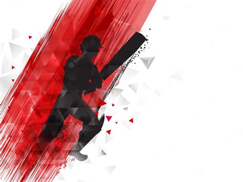 Premium Vector Silhouette Of Batsman Player And Red Brush Effect On