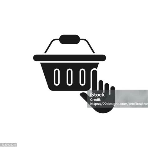 購物車與手圖示向量設計購物車圖示與手勢設計概念的電子商務網上商店和市場網站移動標誌符號按鈕標誌應用程式向量圖形及更多市場 零售空間圖片