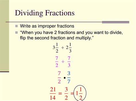 Division Improper Fractions