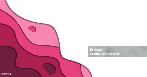 추상 종이 컷 배경 깊은 파도 현대 스타일 부드러운 그림자와 핑크 컬러 레이어 배너 프리젠 테이션 전단지 포스터 및 초대장 벡터