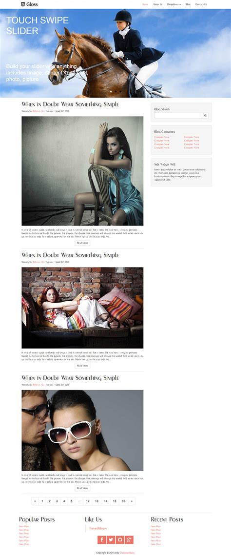 free gloss website template free website templates html5 and css