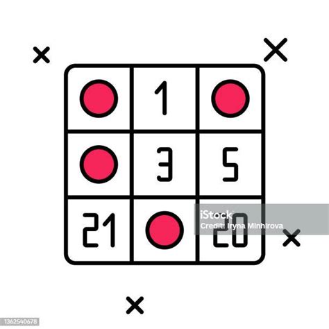 흰색 배경에 고립 된 행운의 숫자 아이콘이있는 윤곽 선빙고 카드 벡터 0명에 대한 스톡 벡터 아트 및 기타 이미지 0명 Keno Game 가능성 Istock