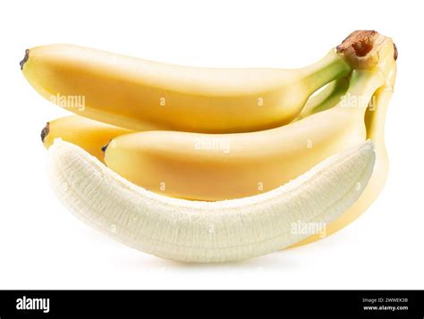 Tasty Bananas With Slices Isolated On The White Background Clipping
