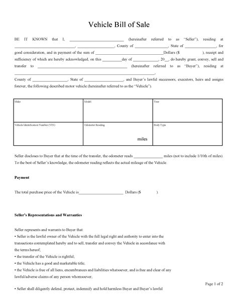 Vehicle Bill Of Sale As Is Template Fillable Pdf Pdf