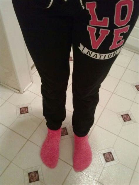 Sweat Pants With Pink Fuzzy Socks Pink Fuzzy Socks Furry Boots