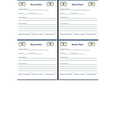 Editable Nurse Pass Template Etsy