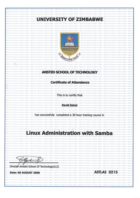 Uz Linux Admin Attendance Certificate Pdf
