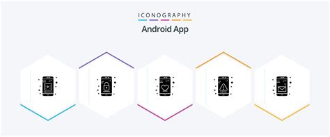 Android App 25 Glyph Icon Pack Including Mobile App Dating Message