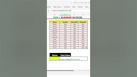 excel tips sum vlookup in 30 seconds exceltips excelhacks shorts