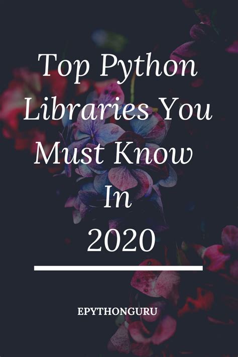 Top Python Libraries You Must Know In 2020 Learn Programming