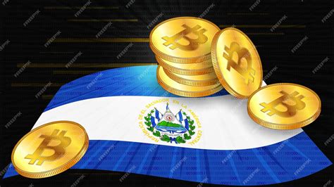 Premium Vector Stacks Of Gold Coins Of Bitcoin Btc On El Salvador